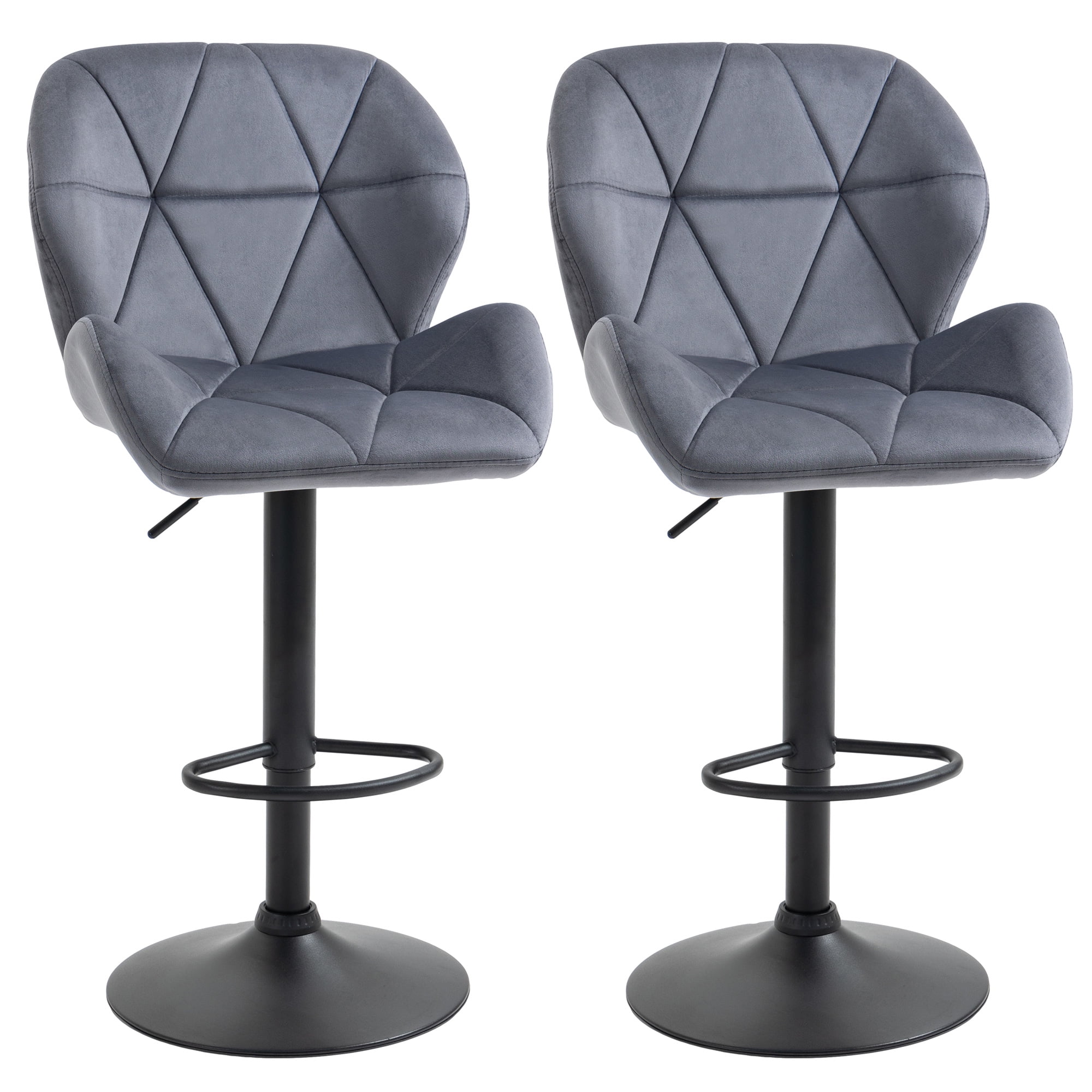 Click here for Homcom Bar Stool Set Of 2 Fabric Adjustable Height... prices