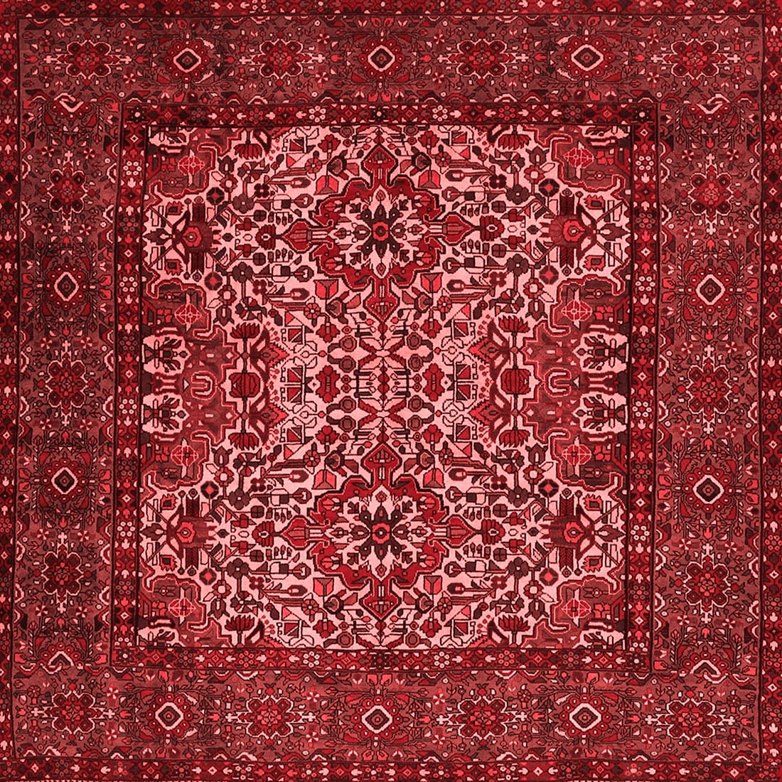 Ahgly Company Indoor Square Persian Red Traditional Area Rugs, 6 ...