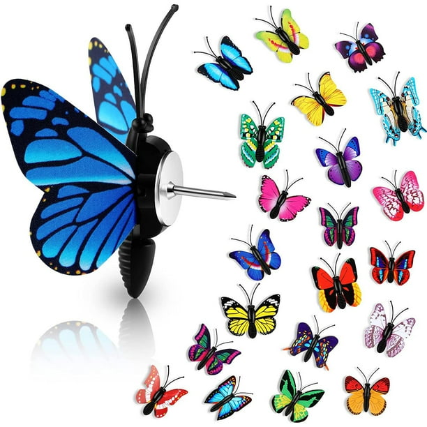 SHAR 30PCS Colorful and creative butterfly pins, pearl clips, staples ...