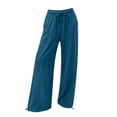 Aimik Women's Solid Color Pants With Pockets Elastic Waist And ...
