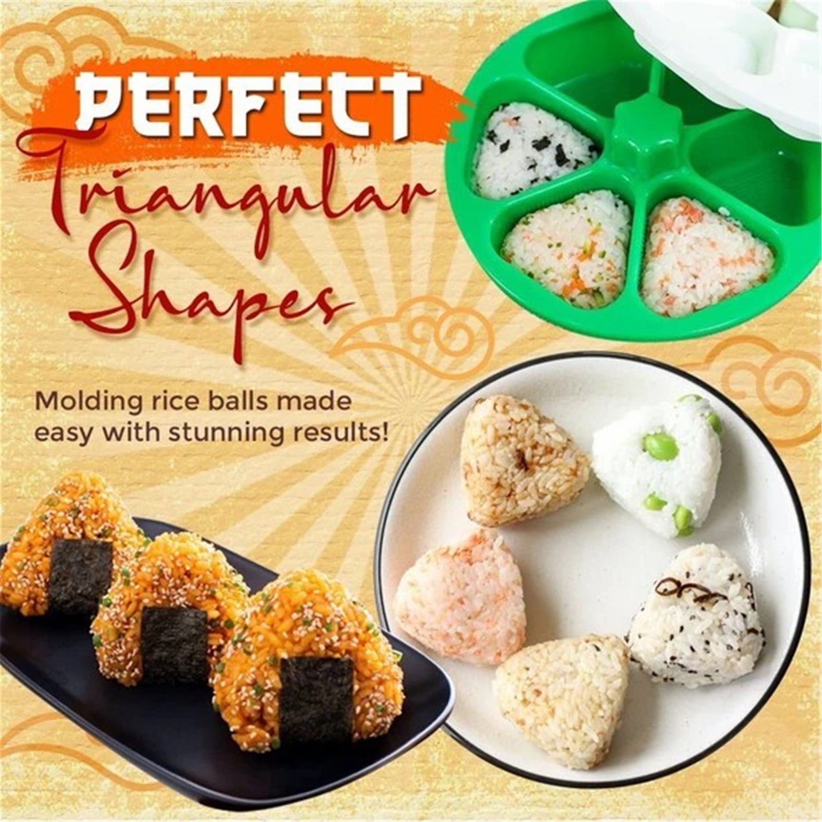Buy Dopebox Bento Box 6 Holes Triangular Sushi Maker Laver Rice Making ...
