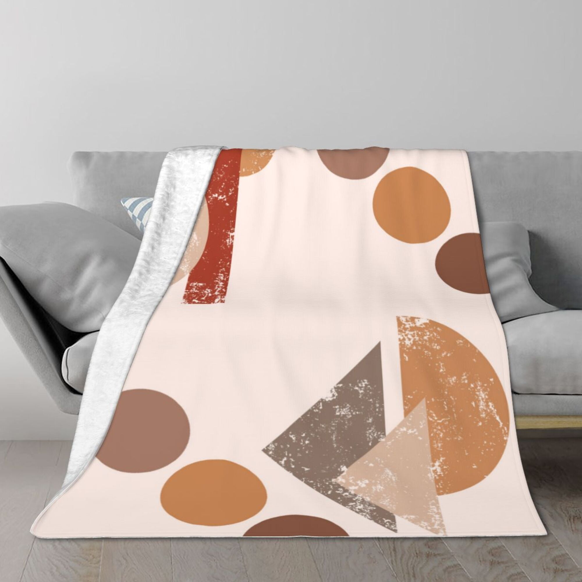 TEQUAN Double Layer Plush Bed Blanket, Bohemian Geometric Aesthetic ...