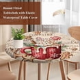 Christmas Round Tablecloth, Fitted Table Cover with Elastic for 45"-54 ...