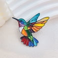 Artistic Drops Oil Crafted Hummingbird Brooch Pin Showcasing Colorful ...