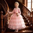 QEMAUUA Girls Princess Dress Pearl Embroidered Tulle Ball Gown Formal ...