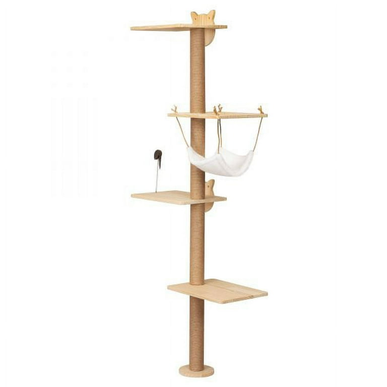 Solid Wood Cat Post Tall – 27.55" Height, Solid Wood Base – Lambswool ...