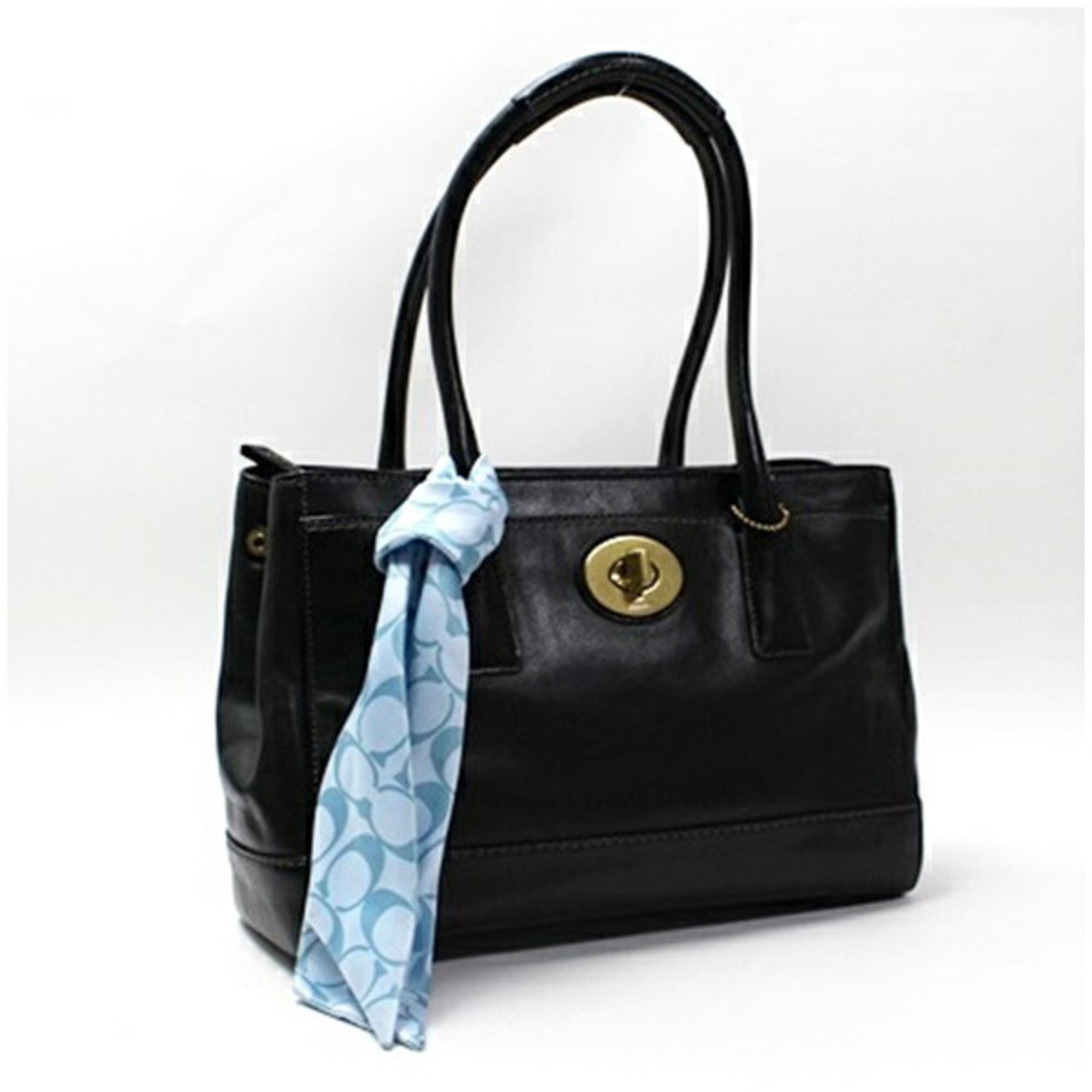 Pre-Owned Coach Tote Bag, Black Leather, 11553, for COACH, with Scarf ...