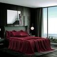 7 count Burgundy Satin Sheets California Silky Satin Bed Sheets Set ...