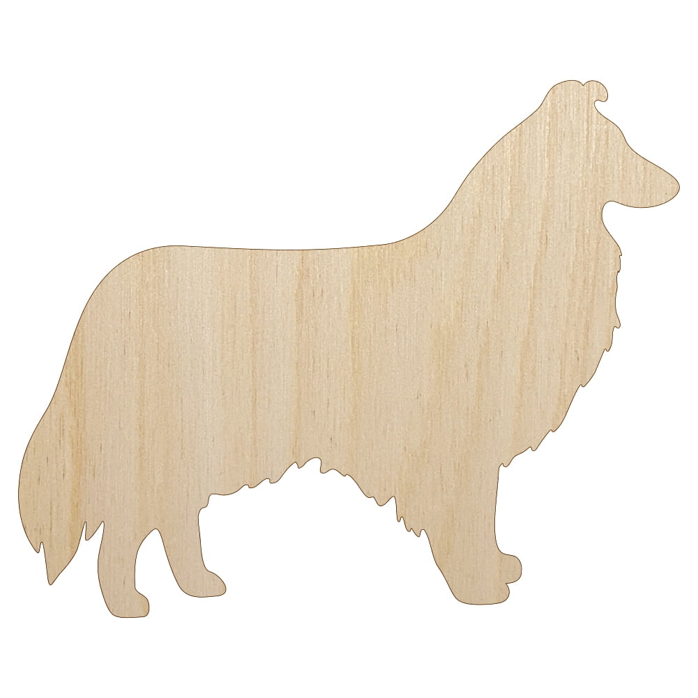 Rough Collie Dog Solid Wood Shape Unfinished Piece Cutout Craft DIY ...