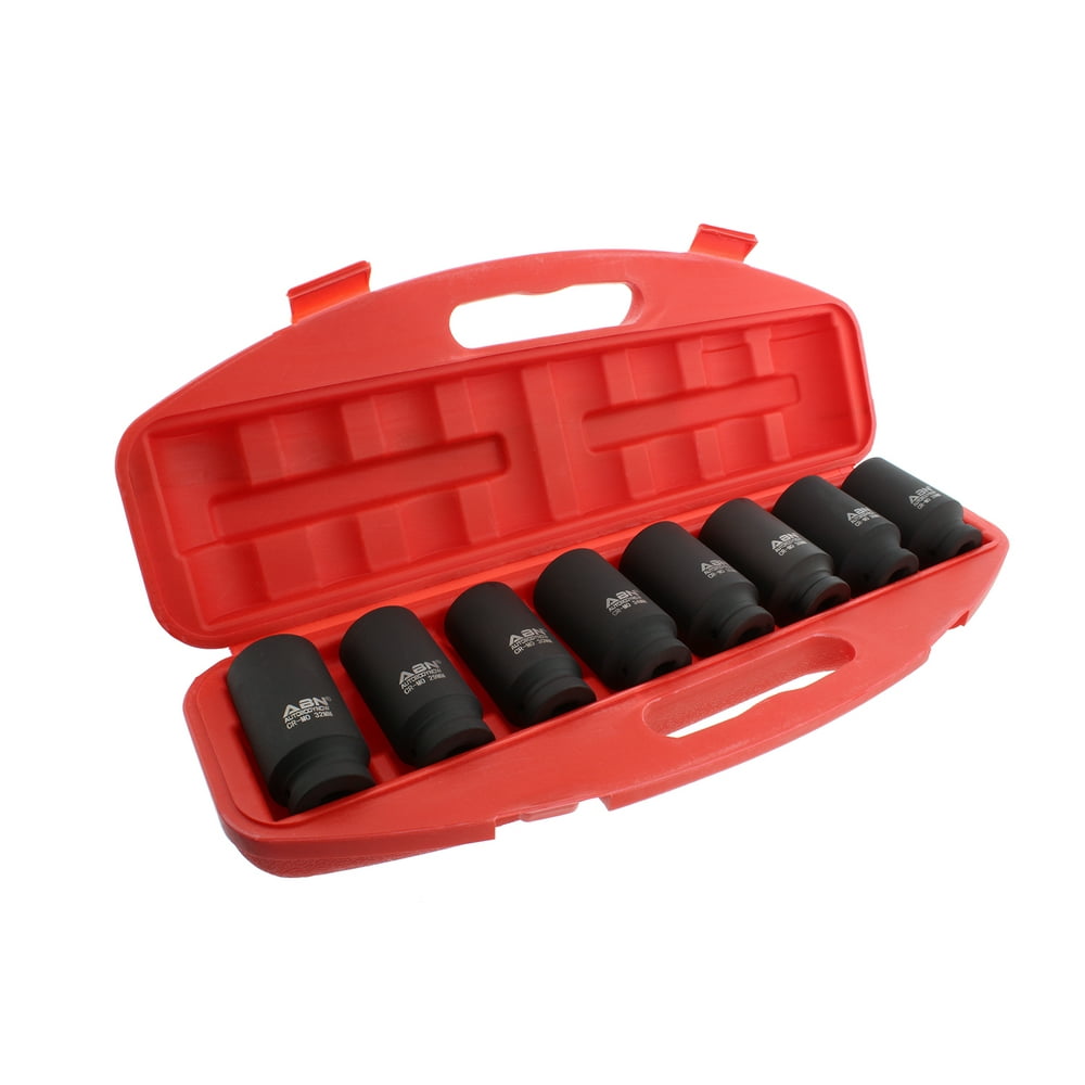 ABN Axle Nut Socket 1/2" Inch Drive 8-Piece Metric Set for Vehicle 12pt ...