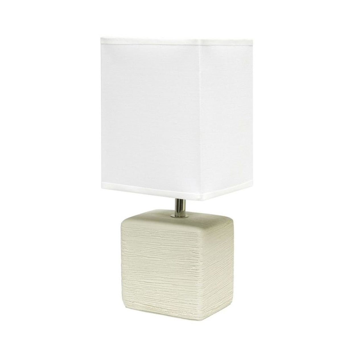 Simple Designs Petite Faux Stone Table Lamp with Fabric Shade ...