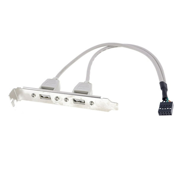 USB 2 Port A Female to 9 Pin Slot Plate Adapter USB Panel - Walmart.com ...
