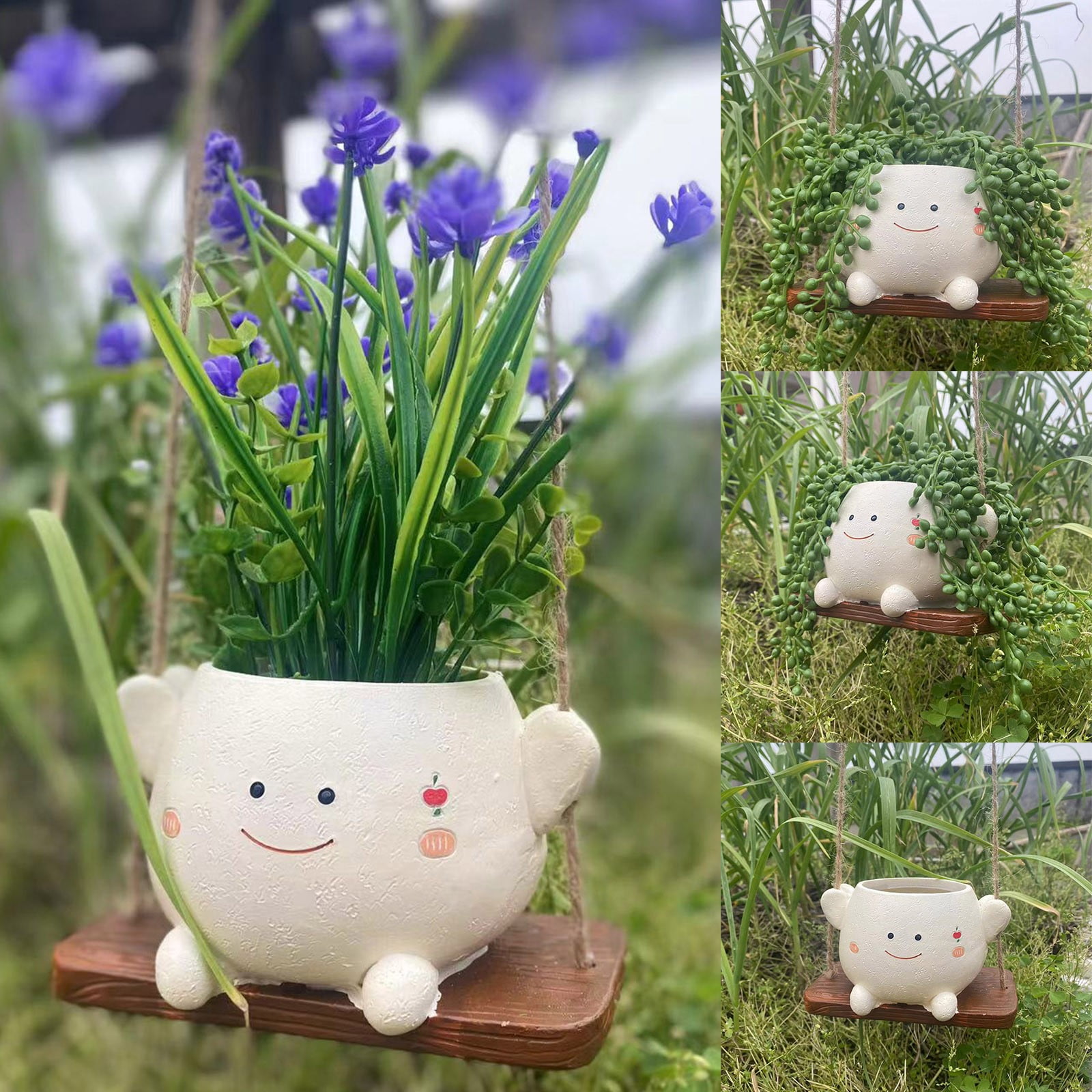 Click here for Boreal Craft Cute Swing Hanging Face Flowerpot Res... prices