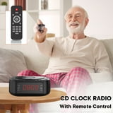 "Free Shipping! KUEPHOM CD Player Alarm Clock, Bluetooth, FM Radio, USB ...