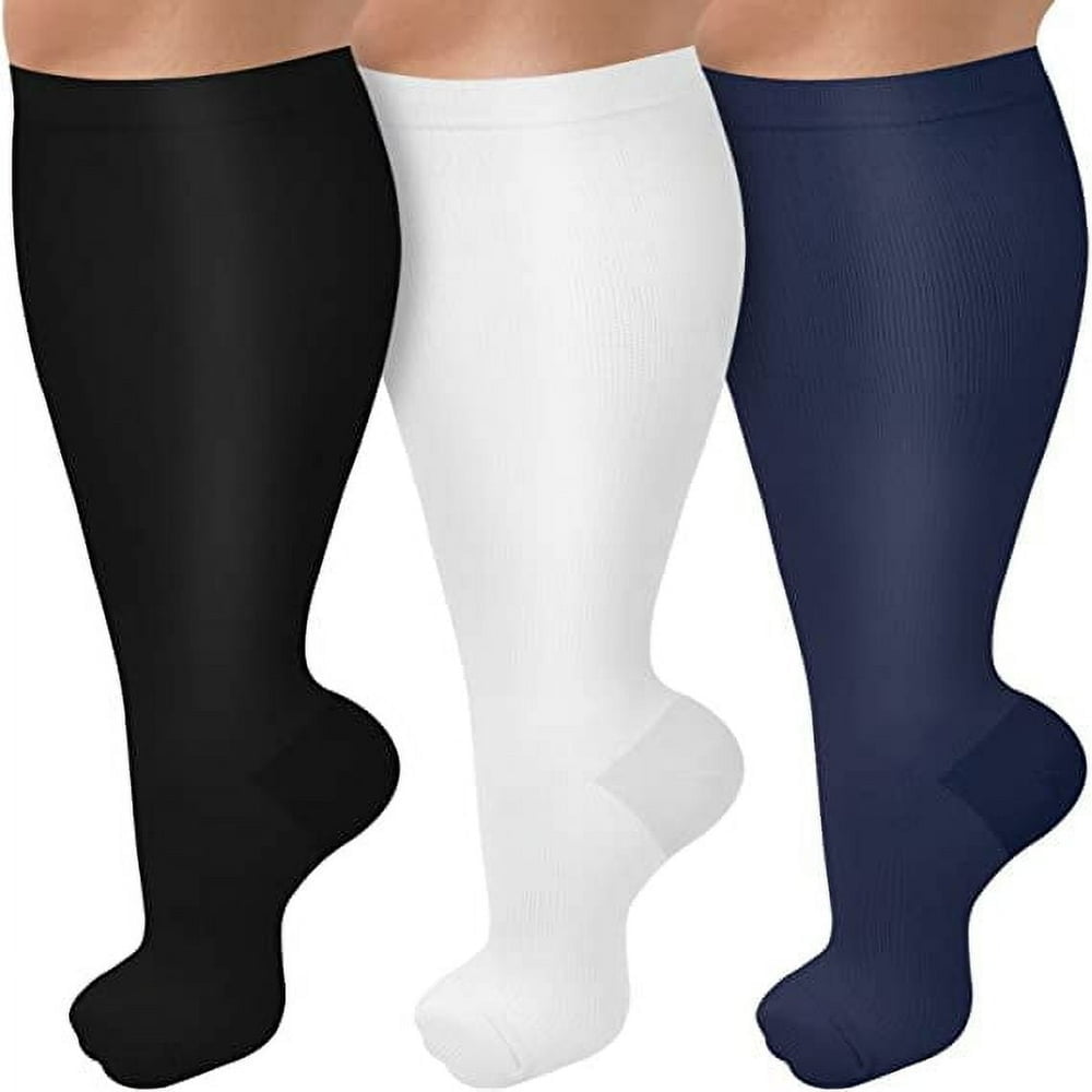Click here for Mesase 3 Pairs Plus Size Compression Socks For Wom... prices