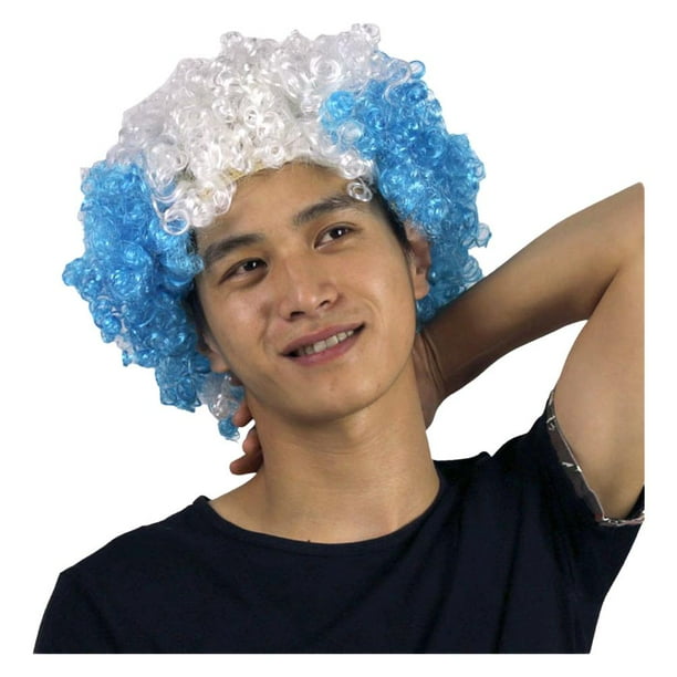 TQEHS Pelucas de colores de bandera, pelucas de fútbol, pelucas de ...