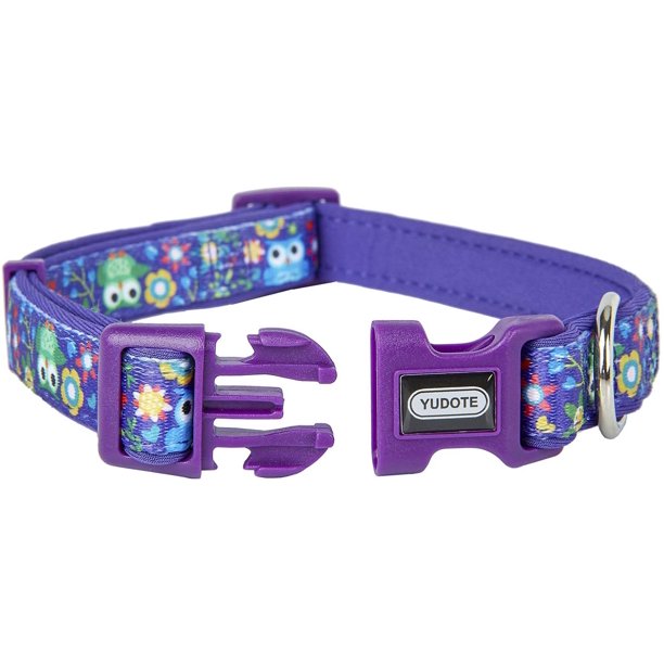 HTAIGUO Vivid Floral Bird Pattern Dog Collars with Comfy Neoprene ...