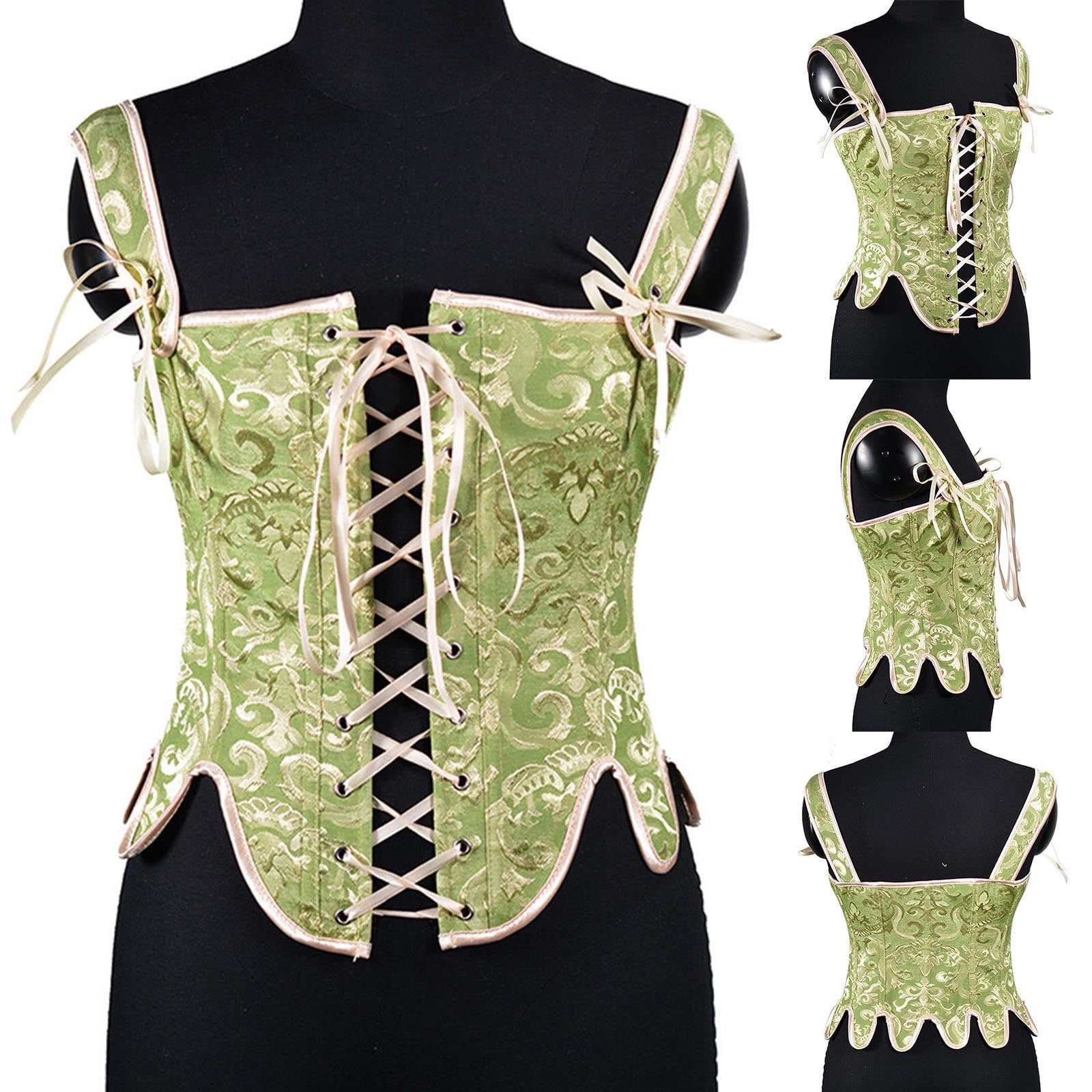 QIPOPIQ Clearance Corset Top for Women Renaissance Faire Eyelet Lace-up ...