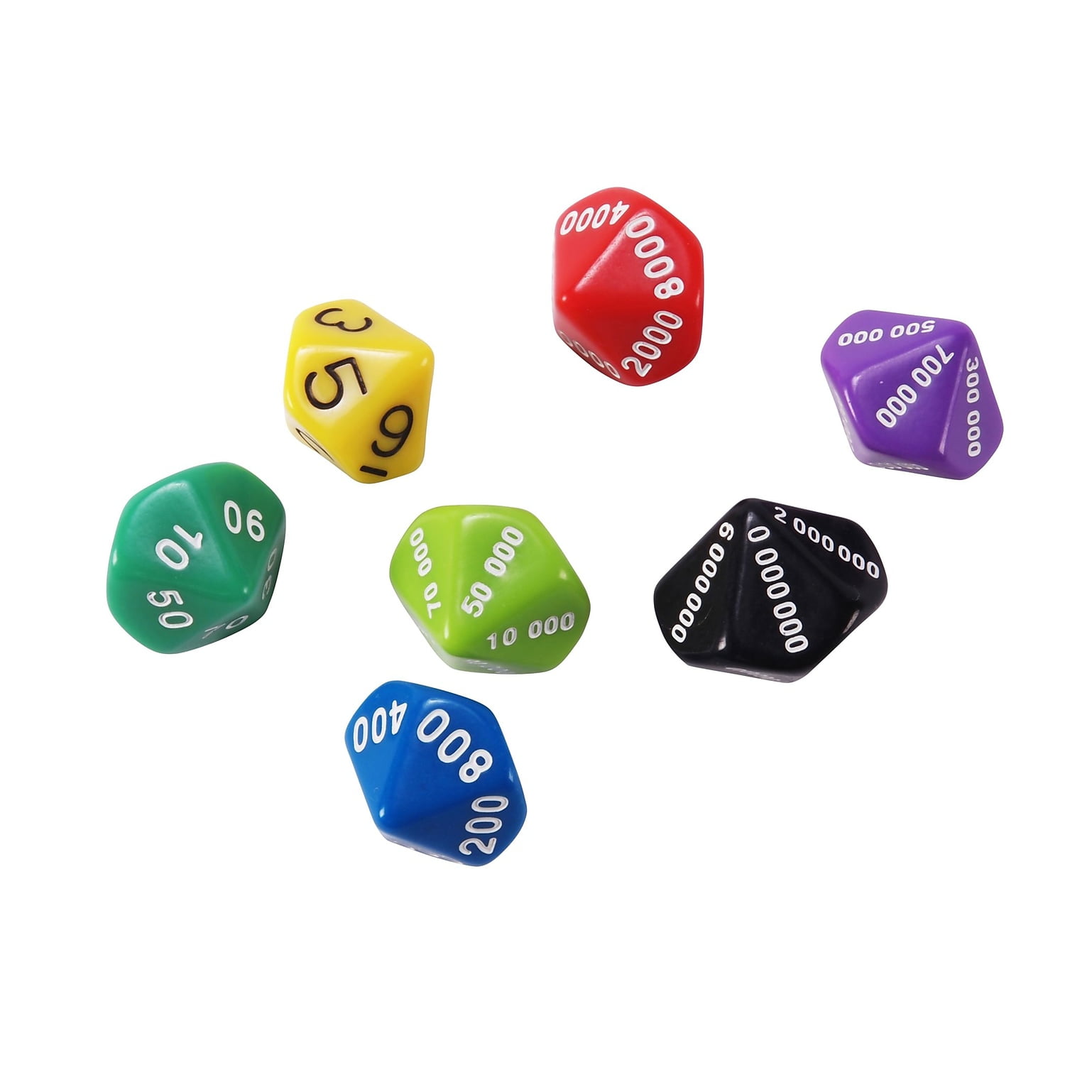 Learning Advantage Place Value Dice Assortment Set of 7 - Walmart.com