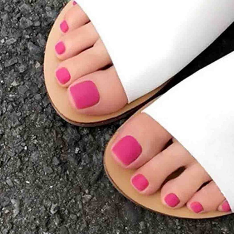 Bright Pink Toenails