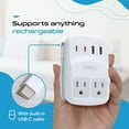 Ceptics World Travel Adapter Kit 2 USB-A, USB-C US Outlets, 20W/QC 18W ...