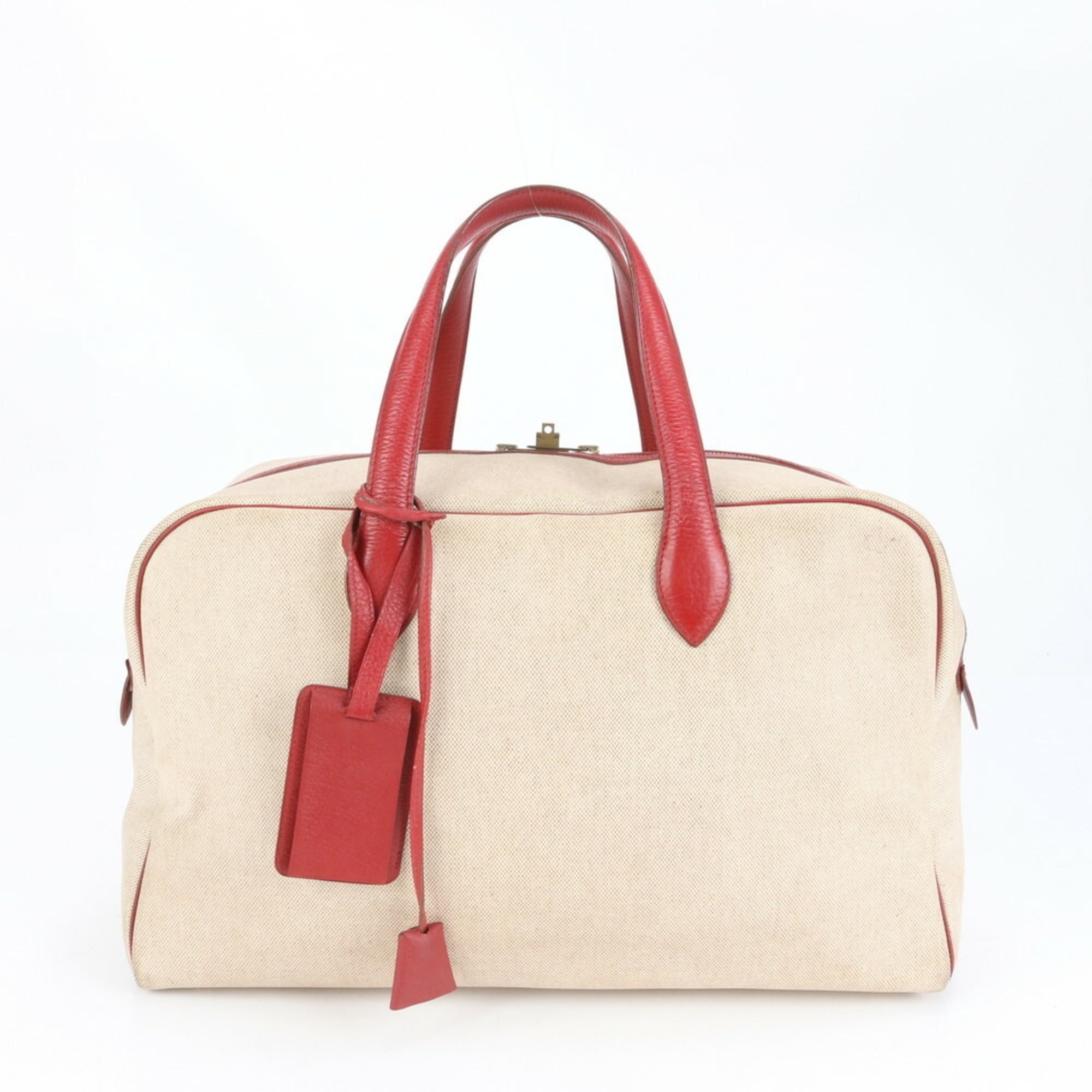 Pre-Owned Hermes Hermès Victoria Leather Boston Bag/Tote Bag/Carry Bag ...