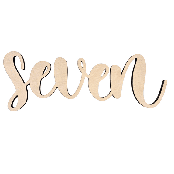 Krafty Supply Wood Number Word Seven, 8" Wide, 1/4" Birch, Wood Numbers ...