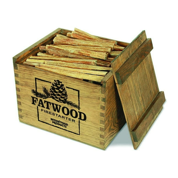 BetterWood Products Fatwood Firestarter Natural Waterproof Wood Crate ...