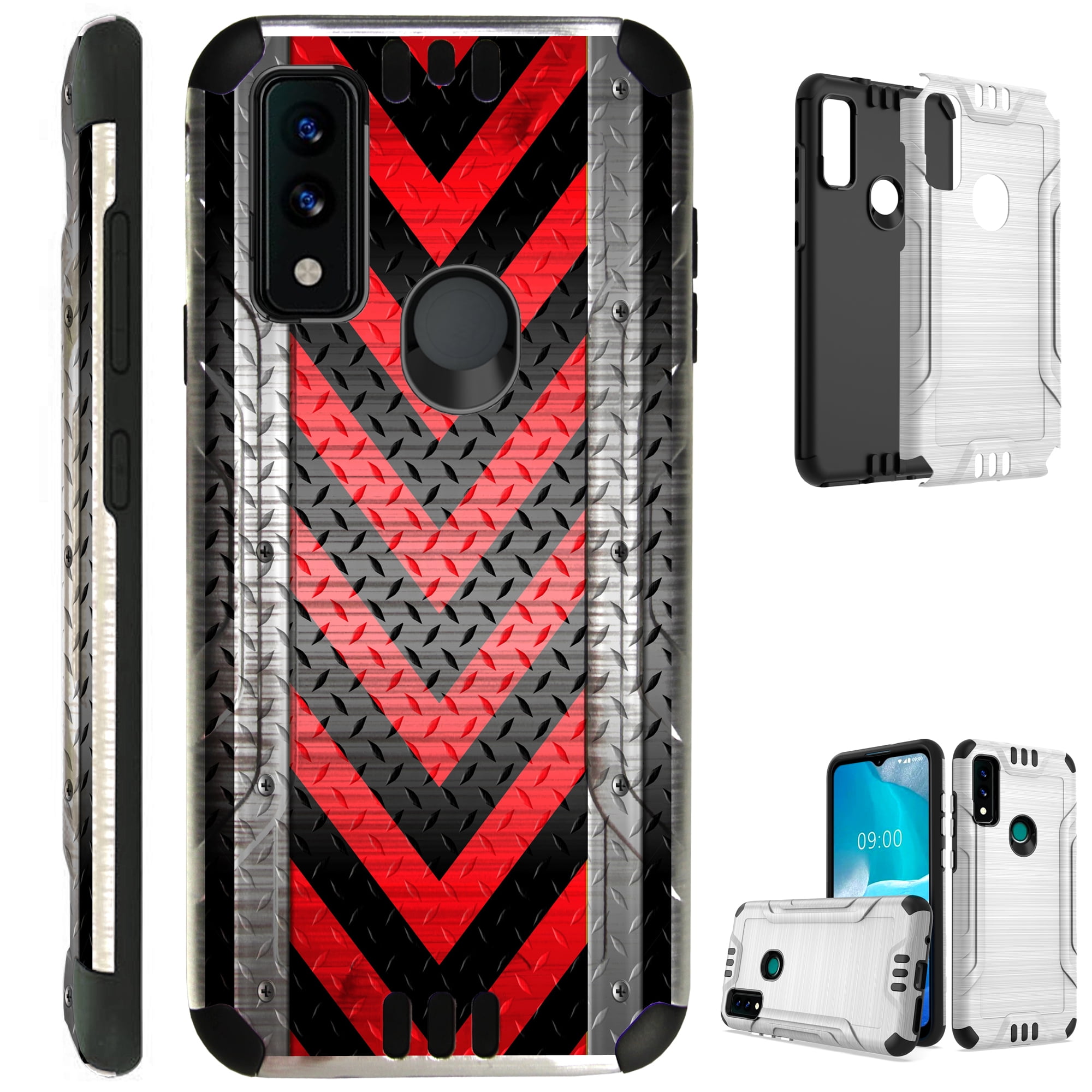 Compatible with AT&T Maestro 3 Brushed Metal Texture Hybrid Silver ...