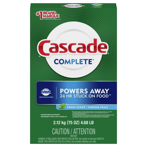 Cascade Complete Dishwasher Detergent Powder, Fresh Scent, 75 oz ...