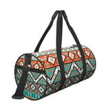 Tribal Aztec Small Round Sport Duffel Bag, 17" Shoulder Airport Travel ...