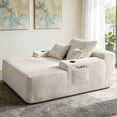 60"L, Convertible Chaise Lounge Chair, Plush Boneless Sleeper Sofa Bed ...