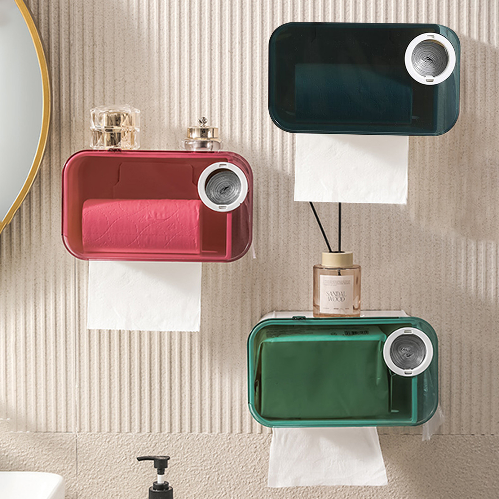 Viadha Tissue Box Wall-Mounted Tissue Box Garbage Bag Dispenser Storage ...