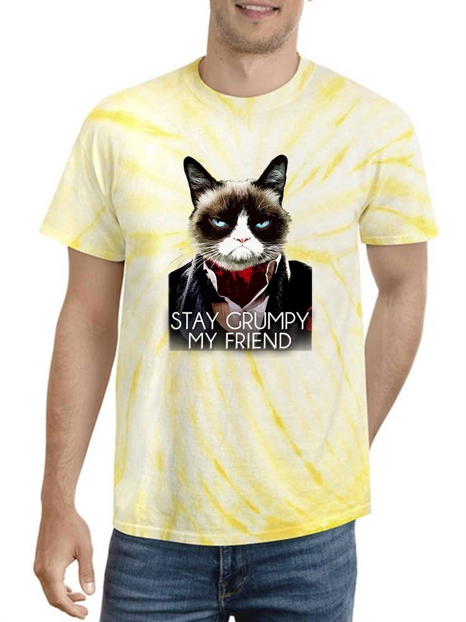 Stay Grumpy. Grumpy Cat Tie-Dye Cyclone Men -, Male Large - Walmart.com