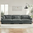 130" Grey Modular Sectional Sofa, 3 Seater Large Sectional Couches for ...