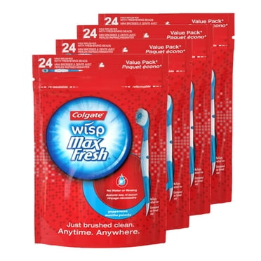 Colgate Max Fresh Wisp Disposable Mini Travel Toothbrushes, Peppermint ...