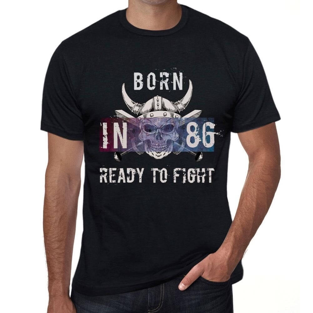 Men's Graphic T-Shirt Born In 86 Ready To Fight 86th Birthday ...