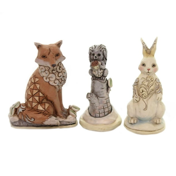 Jim Shore WHITE WOODLAND MINI ANIMAL SET Polyersin Heartwood Creek ...