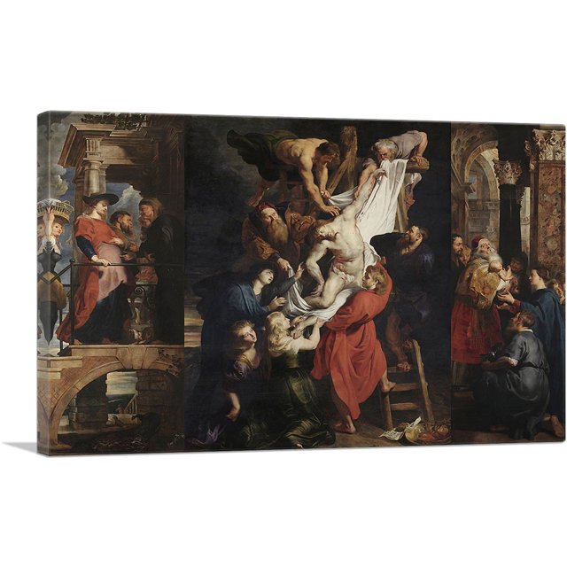 ARTCANVAS Descent from the Cross 1614 Canvas Art Print by Peter Paul Rubens - Size: 40" x 26" (1 ...