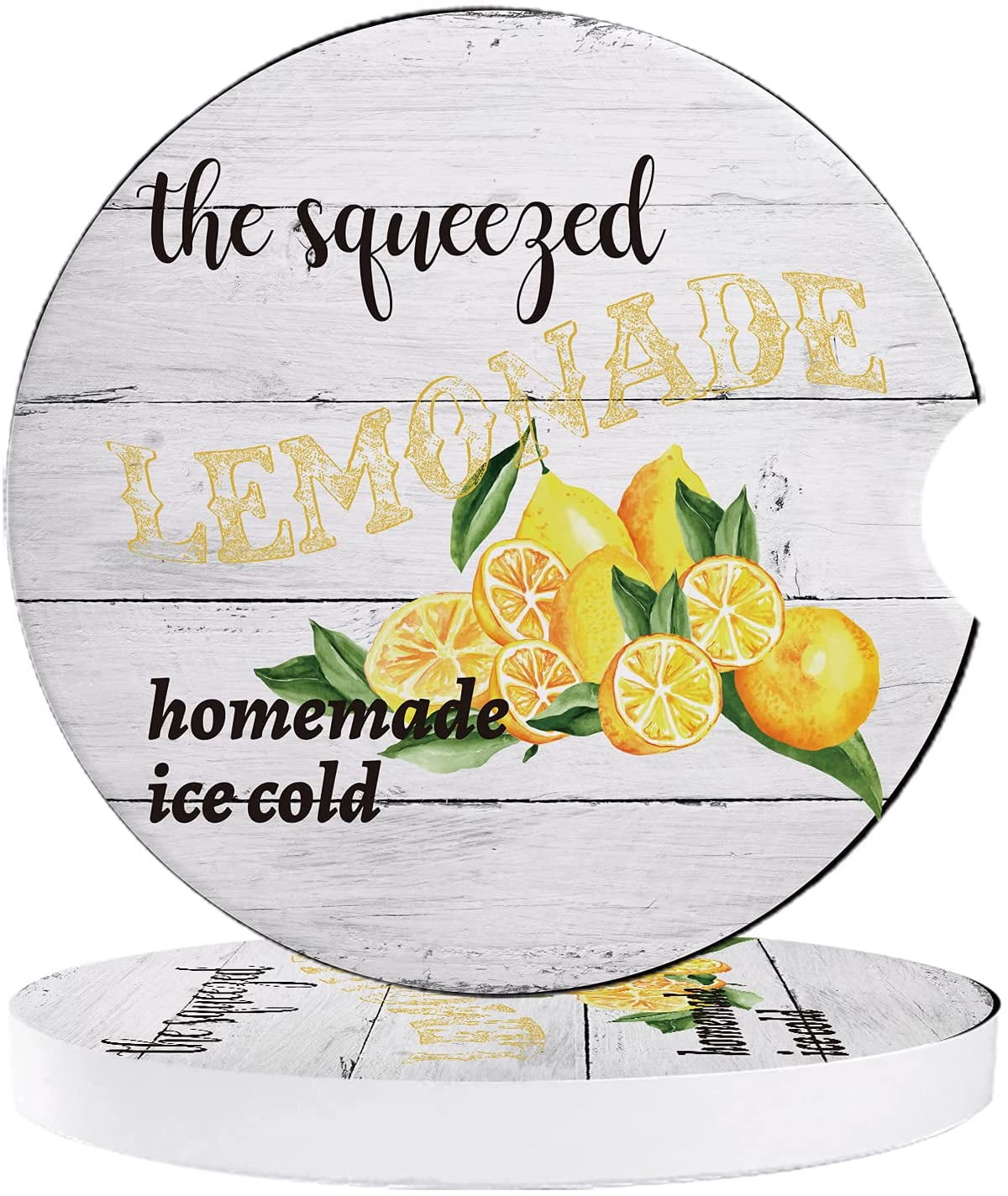 ZHANZZK Summer Farm Fresh Lemon Rustic Wooden Grain Set of 6 Car ...