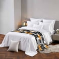 Bed Runner Orange Geometric Bedding Scarves Soft Decorative Bed Flag ...