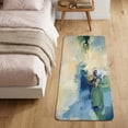 Abstract Graffiti Washable Runner Rug 3X5 ft Blue Beige Oil Painting ...
