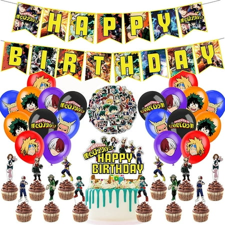My Hero Academia Birthday Decorations Party Supplies Include 1 Happy ...