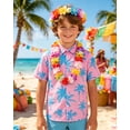 Aideaone Boys Button Down Shirt Hawaiian Short Sleeve 3D Print Tropical ...