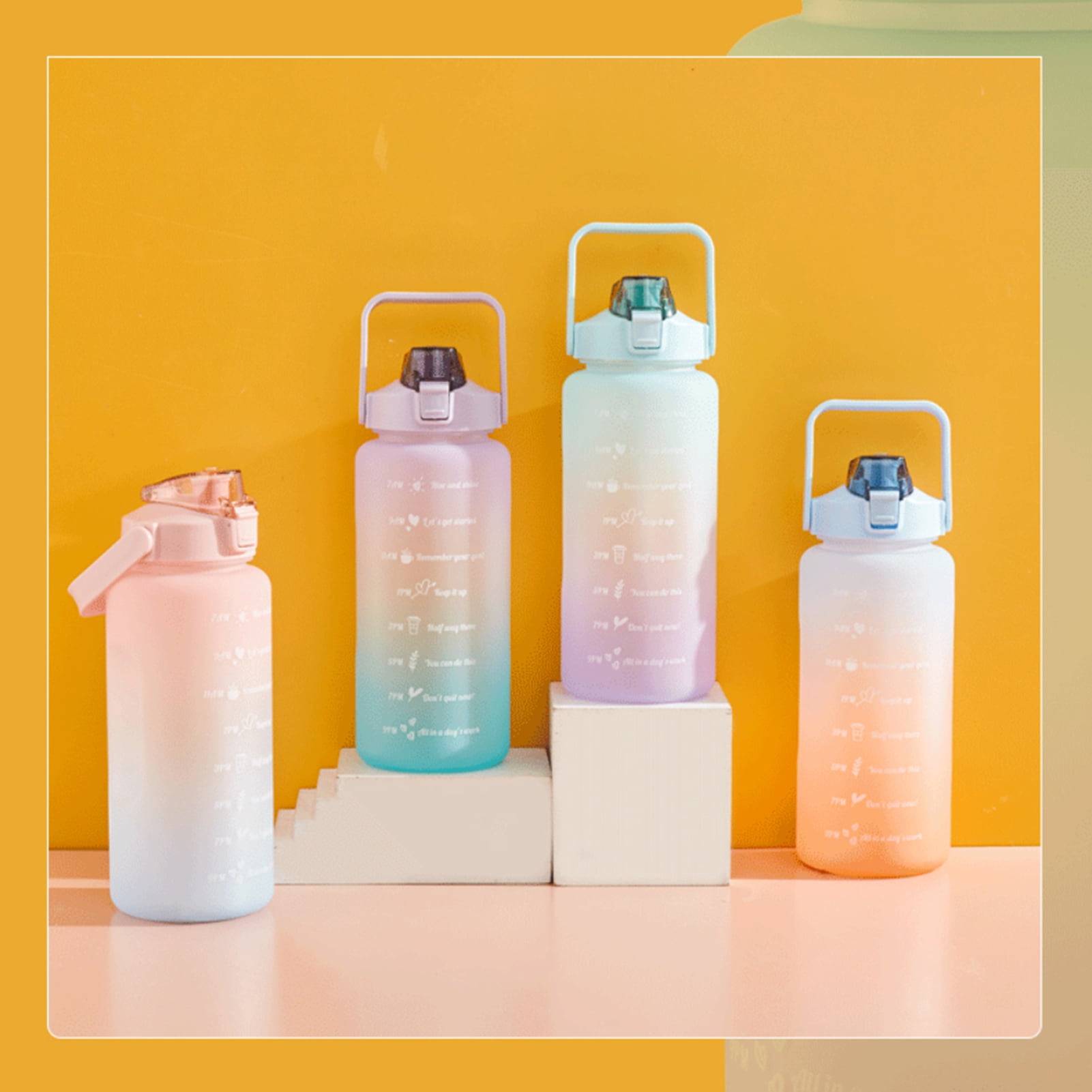 Happy Date 2000ML Large Motivational Water Bottle with Time Marker ...