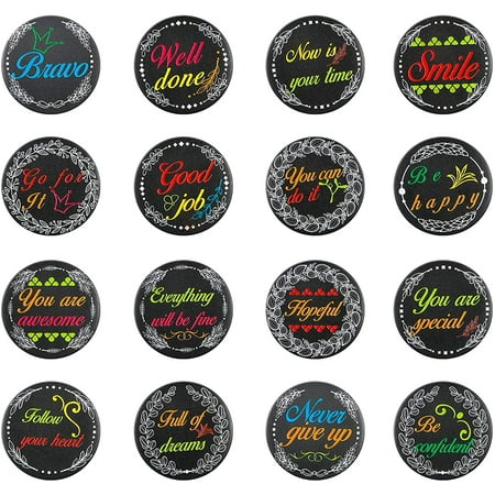 HTAIGUO 32 Pieces Black Inspirational Refrigerator Magnets- Peach ...
