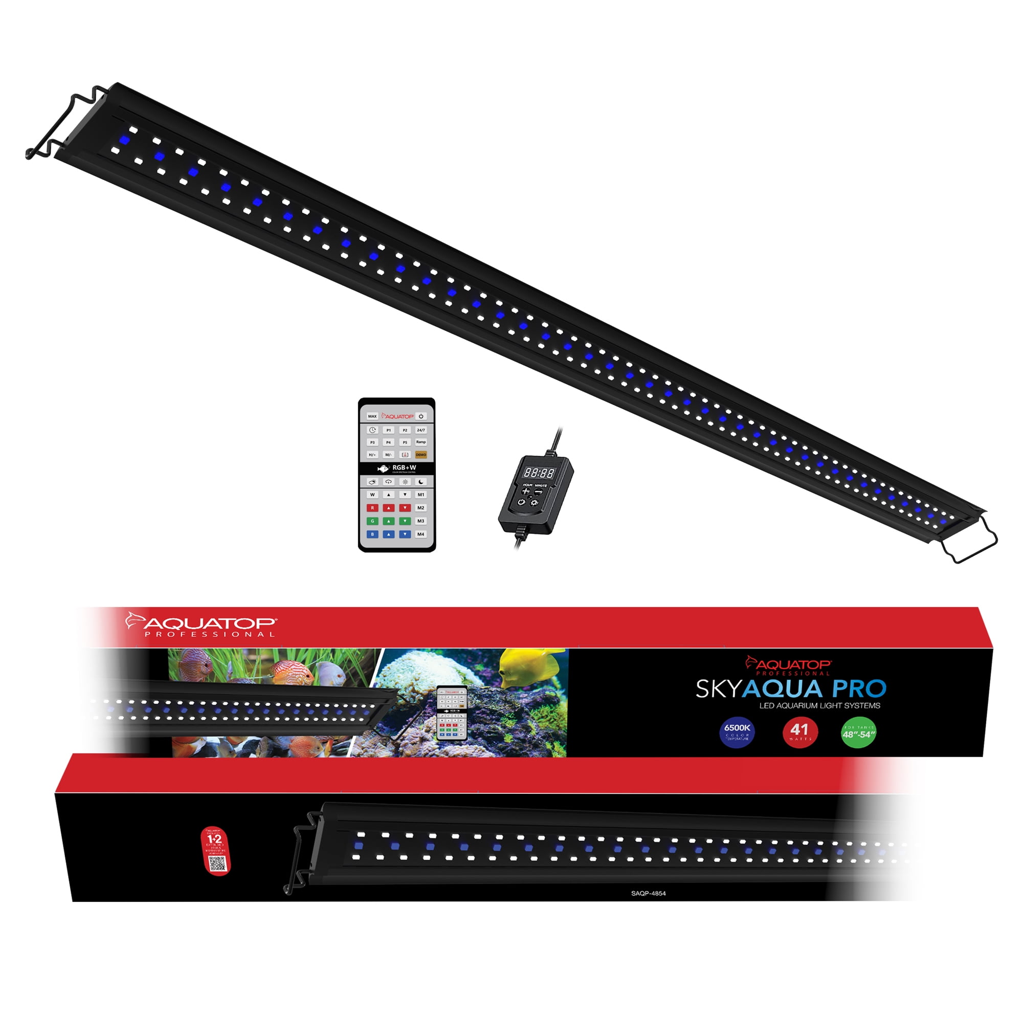 Aquatop LED Aquarium Light, 6,500K Spectrum, Fits 48-54 inch tank ...