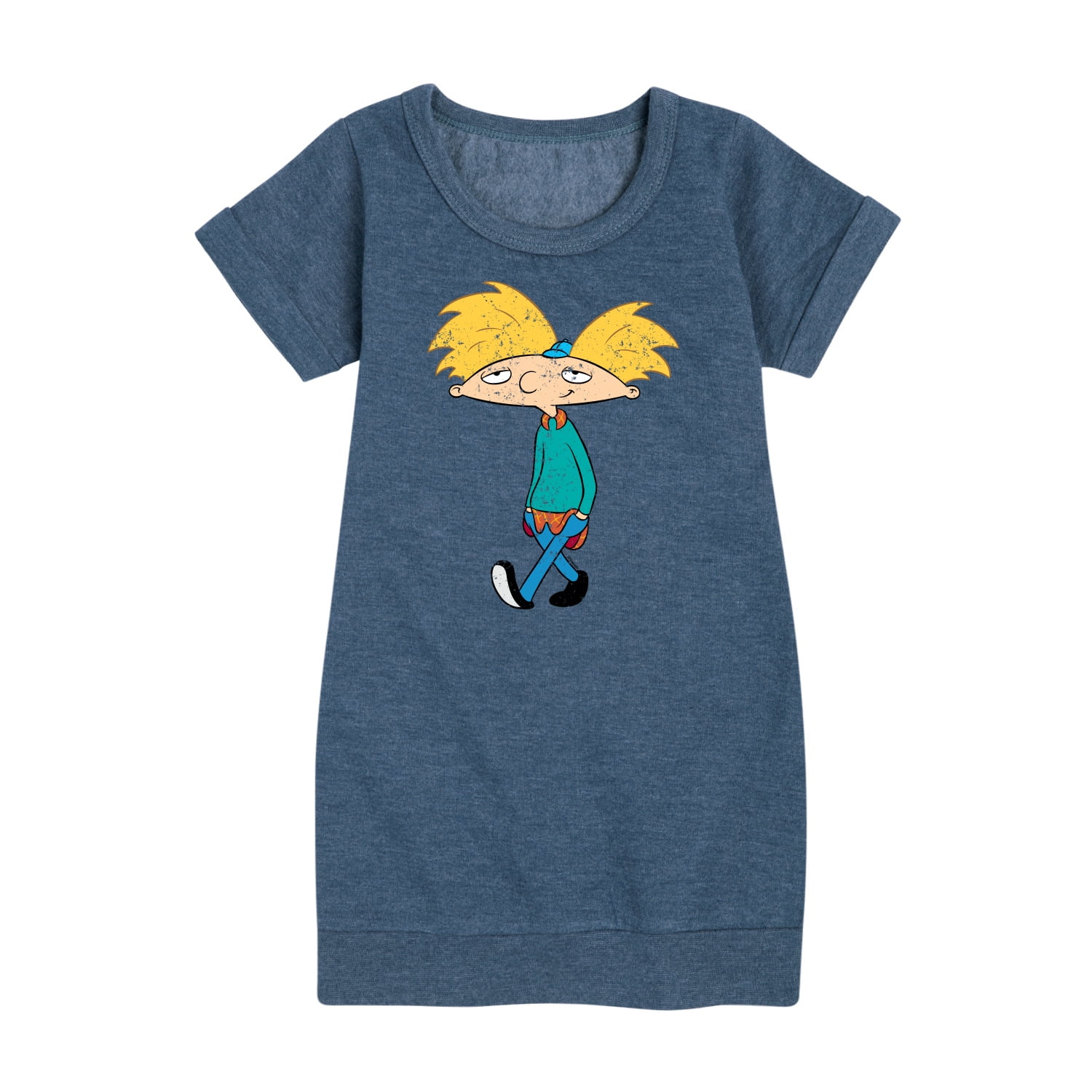 Hey Arnold! - Distressed Arnold - Toddler And Youth Girls Fleece Dress ...