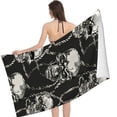 PHYHOO Skull Pattern Microfiber Beach Towel, Halloween Skeleton Large ...