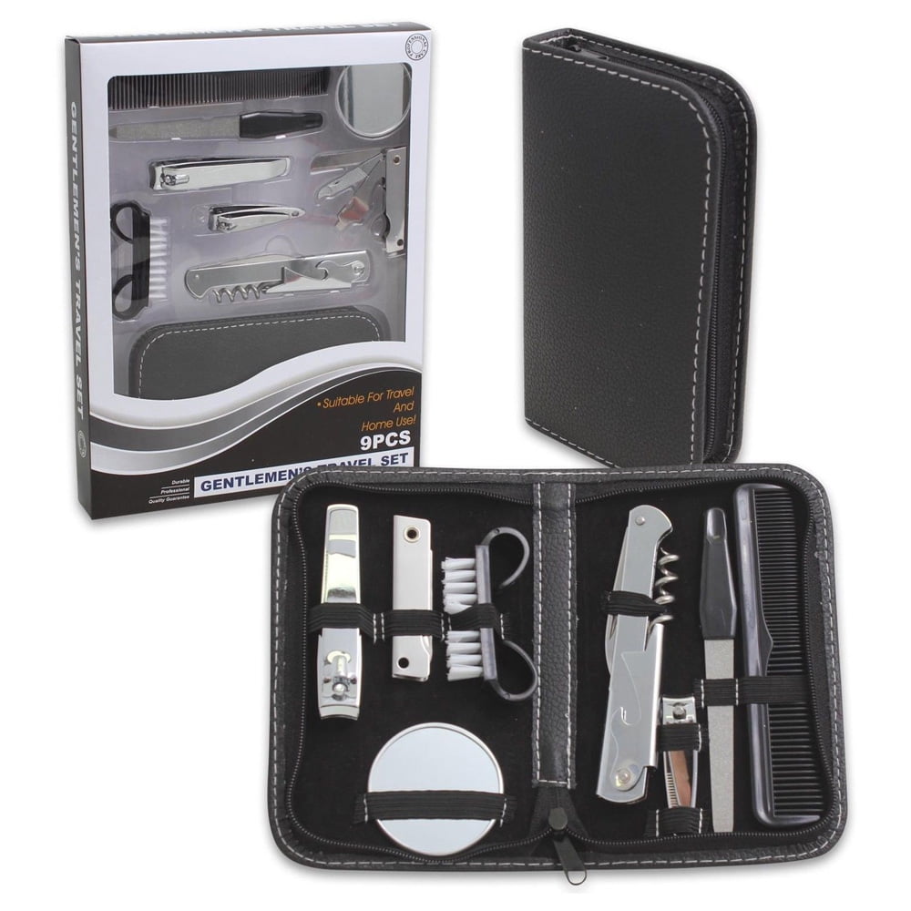 9 Pc Mens Manicure Pedicure Travel Set Gentlemen Nail Clipper Portable ...